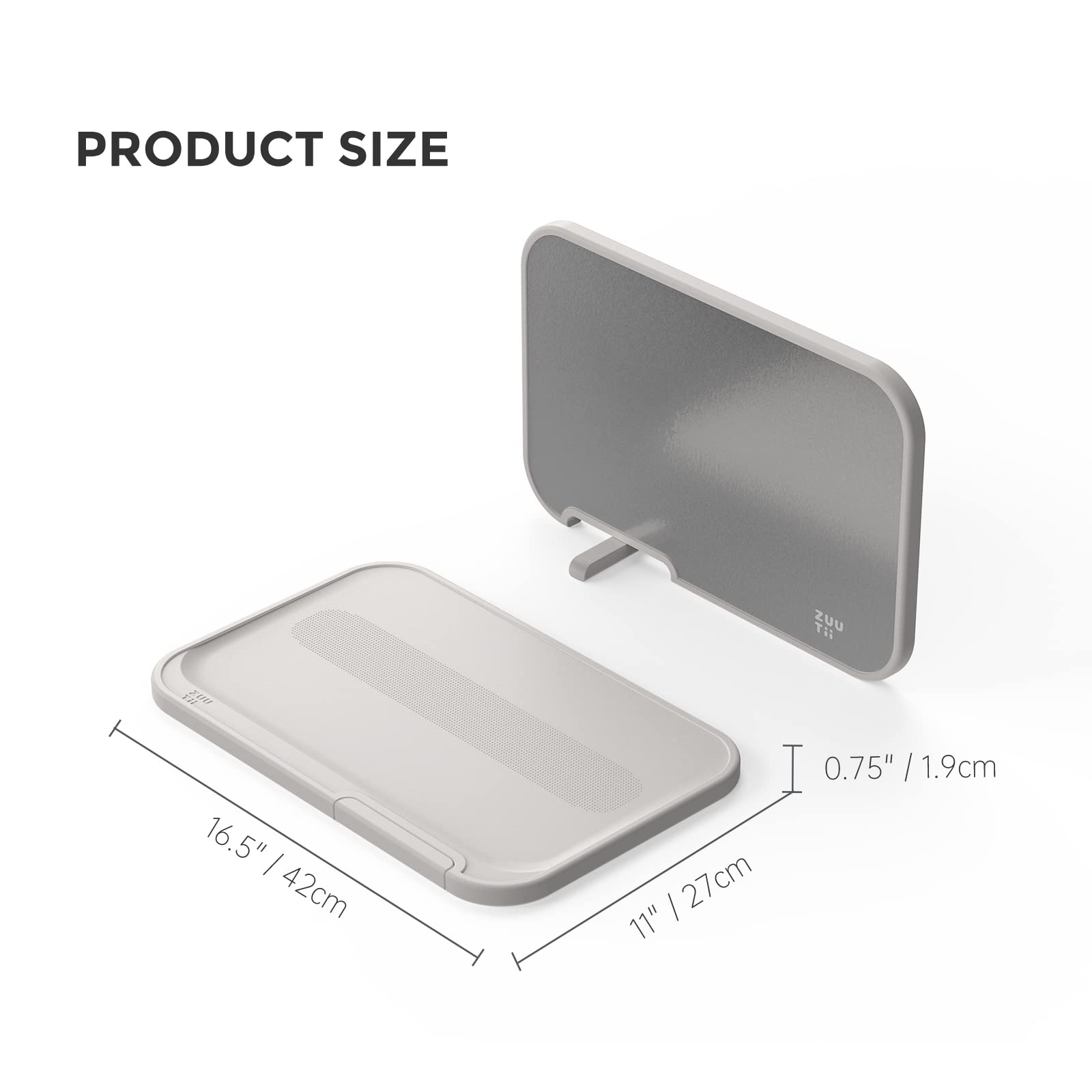 Zuutii Cutting Boards Double-Sided,Stainless Steel Cutting Board for Kitchen,Plastic Cutting Board Dishwasher Safe Non-Slip,BPA Free,Juice Grooves,Chop Meat,Veggies,16.5x11x0.75inch Light Cream