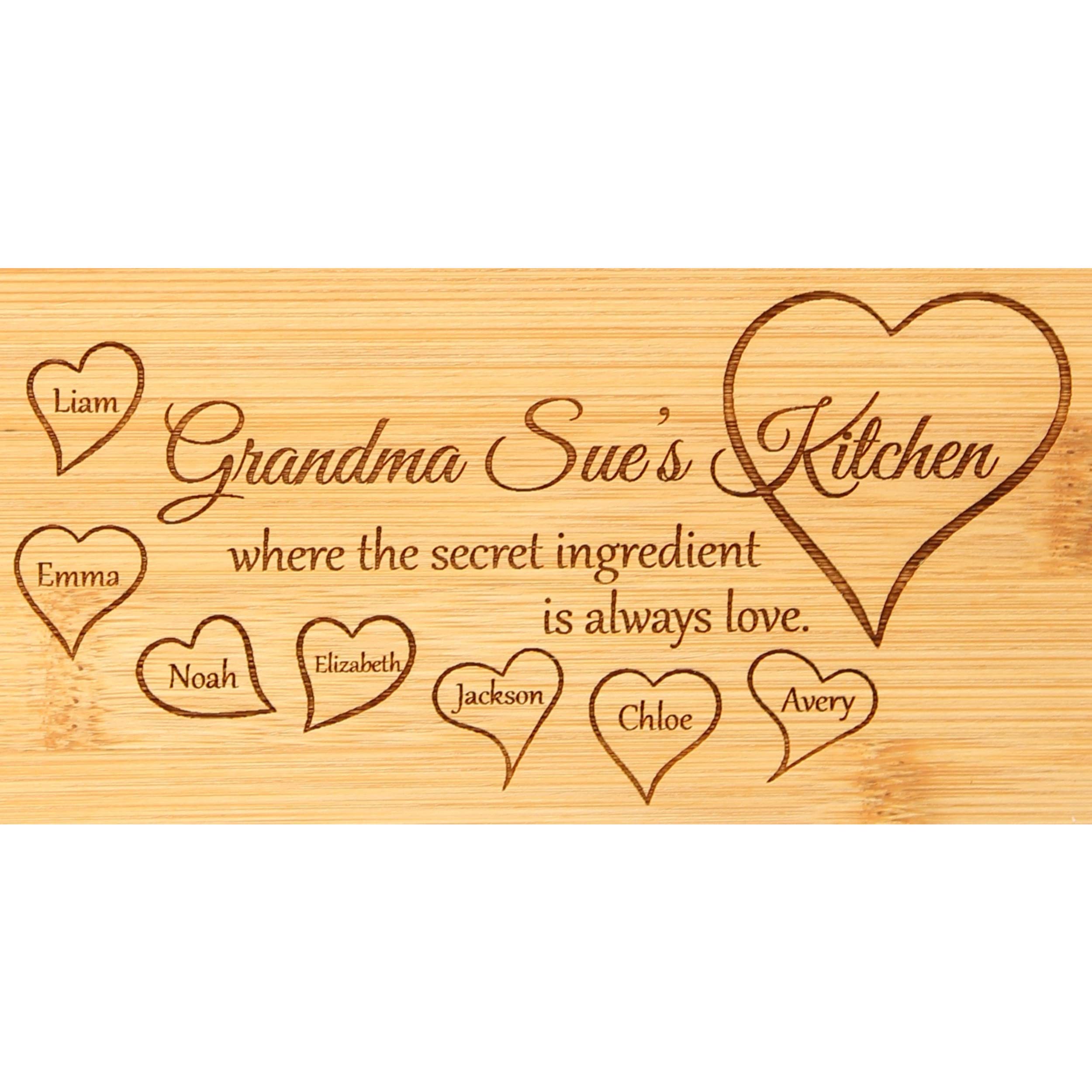 Personalized Engraved Bamboo Cutting Board, Mothers Day Gifts, 5th Anniversary Ideas, Gifts for Her