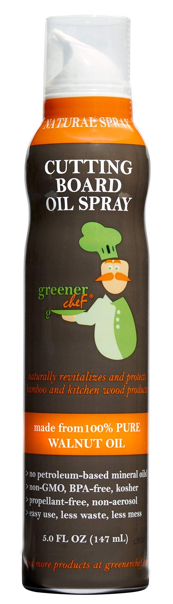 Medium Bamboo Cutting Board and Food Grade Oil Spray by Greener Chef