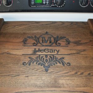 Solid American Oak Laser Engraved Personalized Noodle Board/Stove Top Cover - Farmhouse Style-