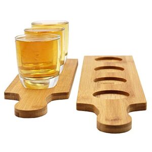 HinLot 2.7 inches Dia Base Beer Tasting Flight Set Wine Glasses Flight Boards Jars Serving Paddles (Square, 1) 3.5Wx15.5L