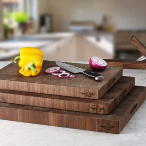 Cangshan | Thomas Keller Signature Collection Walnut End-Grain Cutting Board,14 x 20 x 1.5", Crafted in USA