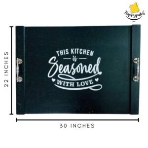 Happy Patch Blue Noodle Board Stove Cover for Electric or Gas Stove Farmhouse Wooden Stove Top Covers Distressed 22 x 30 x 1.57 Inches