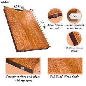 Luxdecor Real Wood Cutting Boards for Kitchen Double sides No Splicing Thick Chopping Boards 3 Size Wooden Cutting Board