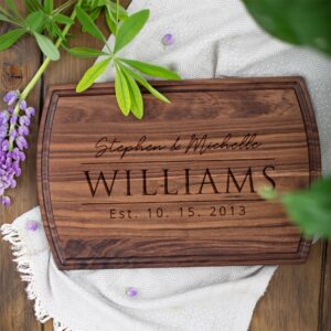 Forest Decor Personalized Cutting Boards Wood Engraved, Engraved Wedding Gifts for Couple, Charcuterie Board Personalized, Wood Anniversary, Personalized Housewarming, THE TRIO COLLECTION, Made in USA