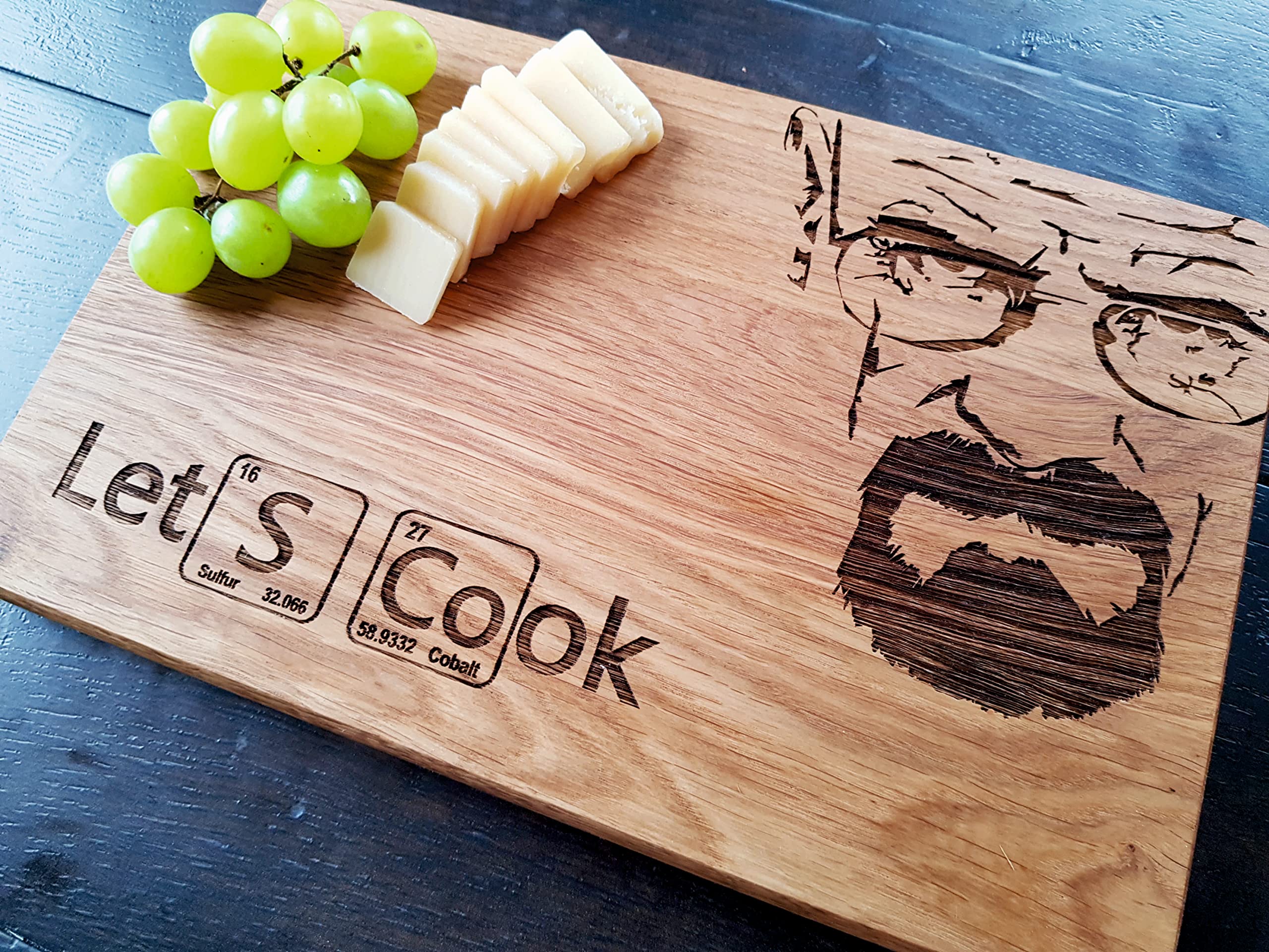 Algis Crafts | LET'S COOK - Cutting Board | 12x8" Oak Wood Chopping Board | Wedding, Anniversary, Housewarming Gift, First Home Gift | Handmade Birthday Gift | Laser Engraved Cutting Board