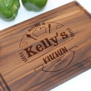 Barika Custom Engraved Cutting Boards - Personalized Kitchen Blocks for Women - Best Mothers Day, Anniversary, Birthday, Christmas Gift for Mom, Grandma, Mother in Law, Daughter, Wife or Her