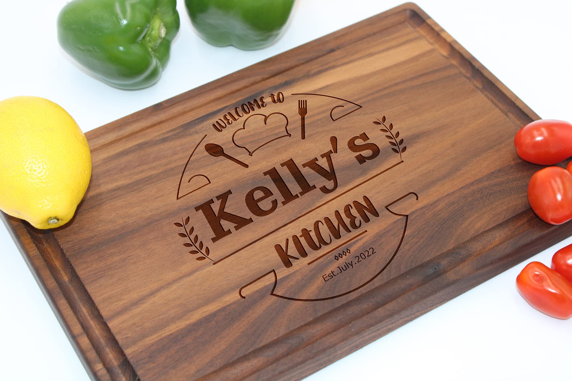 Barika Custom Engraved Cutting Boards - Personalized Kitchen Blocks for Women - Best Mothers Day, Anniversary, Birthday, Christmas Gift for Mom, Grandma, Mother in Law, Daughter, Wife or Her