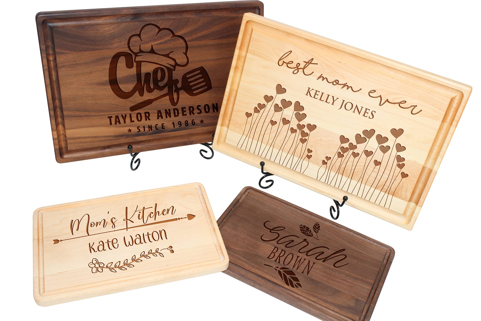 Barika Custom Engraved Cutting Boards - Personalized Kitchen Blocks for Women - Best Mothers Day, Anniversary, Birthday, Christmas Gift for Mom, Grandma, Mother in Law, Daughter, Wife or Her