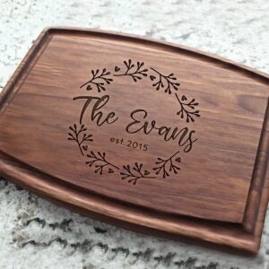 Custom Cutting Board Wedding Gift for Couple Personalized Mr & Mrs Cutting Board Arched Cutting Board Wood Engraved