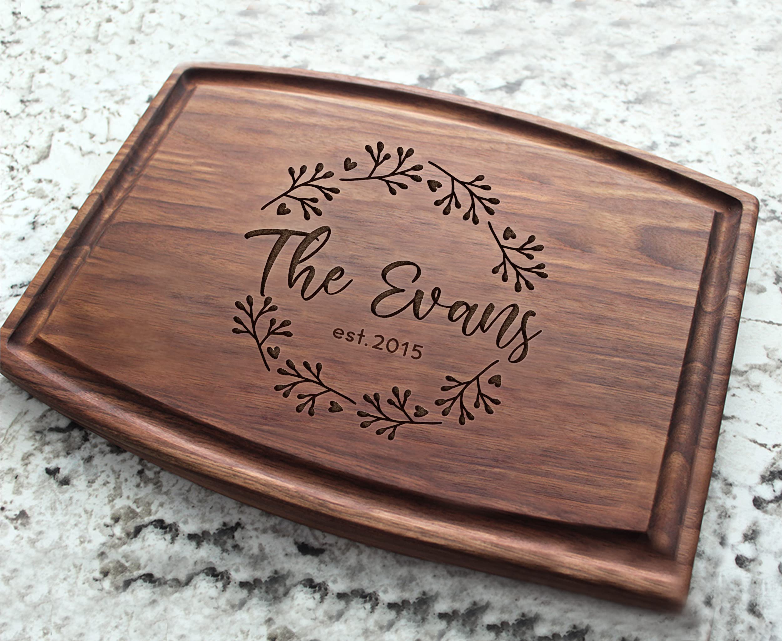 Custom Cutting Board Wedding Gift for Couple Personalized Mr & Mrs Cutting Board Arched Cutting Board Wood Engraved