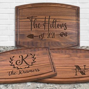 Custom Cutting Board Wedding Gift for Couple Personalized Mr & Mrs Cutting Board Arched Cutting Board Wood Engraved