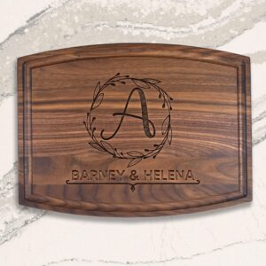 Custom Cutting Board Wedding Gift for Couple Personalized Mr & Mrs Cutting Board Arched Cutting Board Wood Engraved