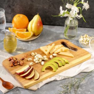 Rustic Small Wood Cutting Board with Handle - Wood Serving Board - Natural Wood Cheese Board - Rustic Bread Board - Mini Charcuterie Board