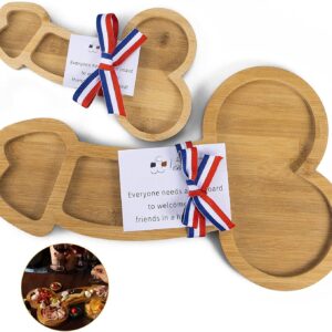 Aperitif Board 9.5''+15.8'',Novelty Solid Wood Cheese Board and Charcuterie Board,Restaurant Plate and Picnic Utensils,Anniversary Wedding Gift for Couple,Housewarming Gifts for Women