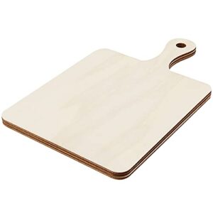 MUKLEI 20 PCS 9.1 x 5.5 Inch Mini Cutting Board, Wooden Cutting Board with Handle, Rectangle Wooden Paddle Chopping Board Kitchen Small Serving Board for Vegetables Fruits, DIY, Decor