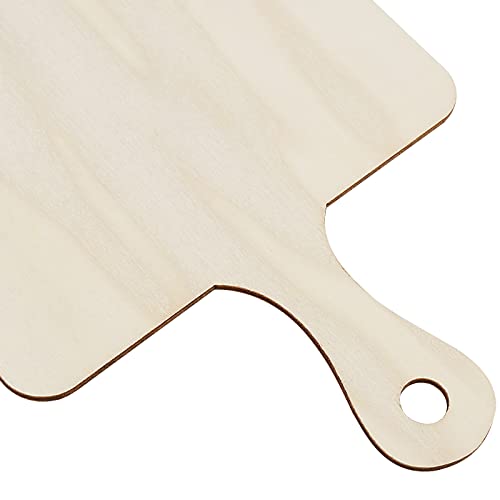 MUKLEI 20 PCS 9.1 x 5.5 Inch Mini Cutting Board, Wooden Cutting Board with Handle, Rectangle Wooden Paddle Chopping Board Kitchen Small Serving Board for Vegetables Fruits, DIY, Decor