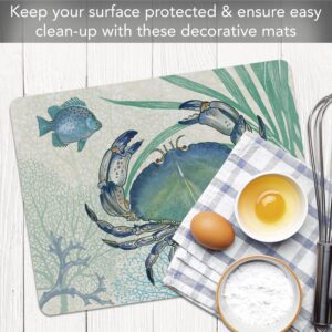 Cut N' Funnel Oceana Designer Flexible Plastic Cutting Board Mat, 15" x 11.5", Made in the USA, Decorative, Flexible, Easy to Clean