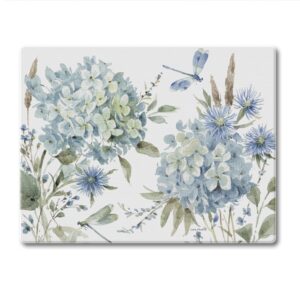 counterart bohemian blue 3mm heat tolerant tempered glass cutting board 10” x 8” manufactured in the usa dishwasher safe