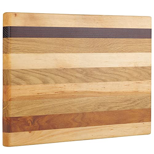 Premium Handmade Wooden Chopping Board Nine Different Woods Very Light Kitchen Large Cutting Board 12.9"x8.8" From Soul Craft European Brand