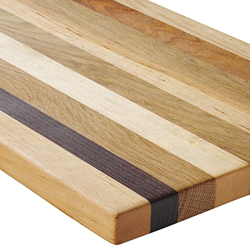 Premium Handmade Wooden Chopping Board Nine Different Woods Very Light Kitchen Large Cutting Board 12.9"x8.8" From Soul Craft European Brand