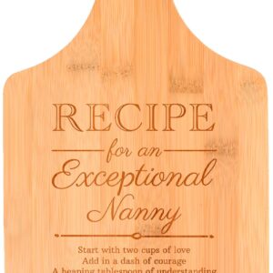 Birthday for Grandma Recipe for an Exceptional Nanny Paddle Shaped Bamboo Cutting Board