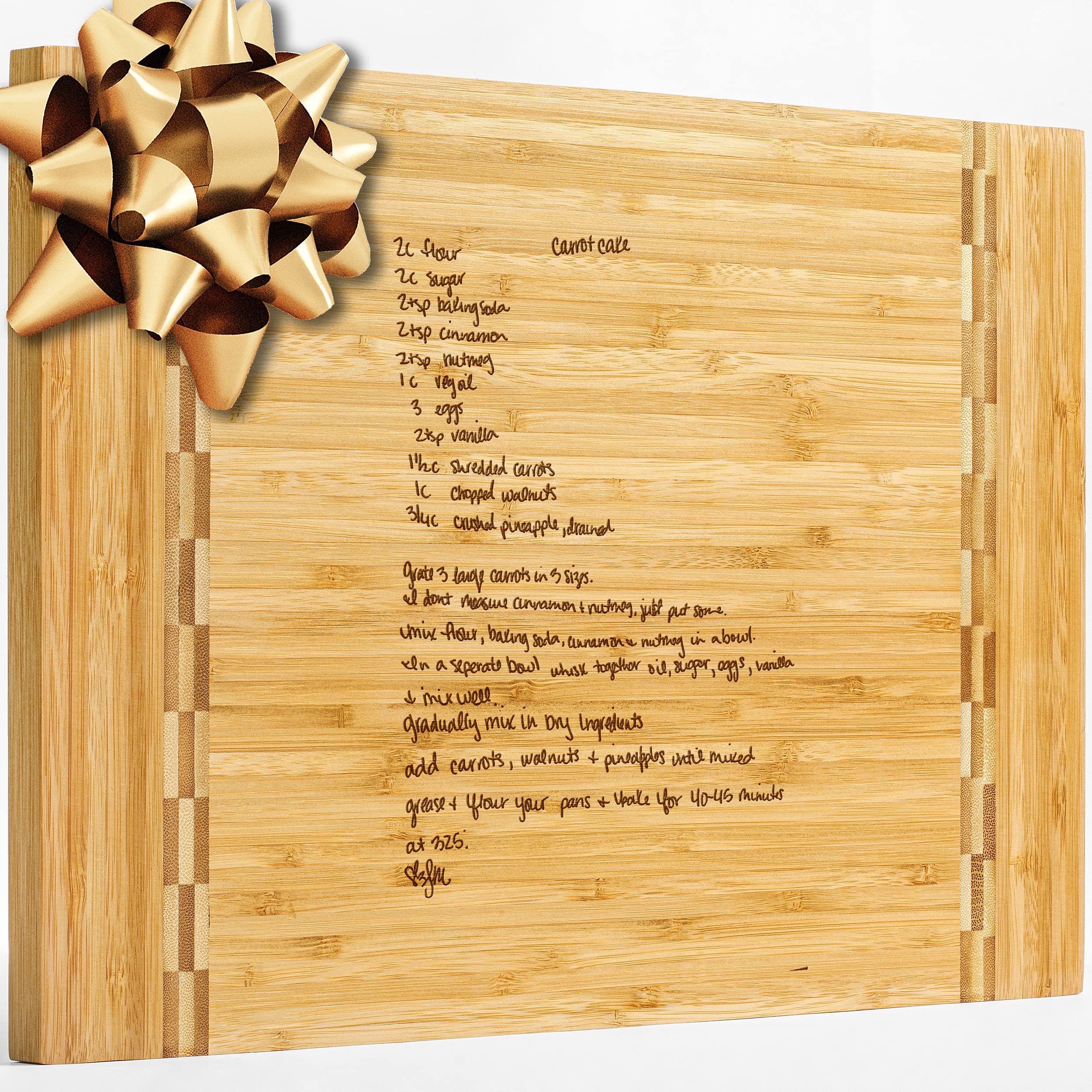 Custom Recipe Cutting Board, Handwritten Recipe Cutting Board,Personalized Recipe Cutting Board,Family Recipe, Engraved Recipe, Family Heirloom Gift (4. Special Bamboo, Recipe 5 / Can be yours)