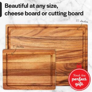 Villa Acacia Wood Cutting Board (24 x 18 x 1.25, Acacia + Groove)