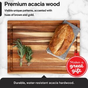 Villa Acacia Wood Cutting Board (24 x 18 x 1.25, Acacia + Groove)