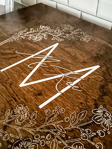 Josephine Thomas Home Personalized Noodle Board, Large Initial + Last Name, Stove Cover, Cooktop Cover, Warm Brown