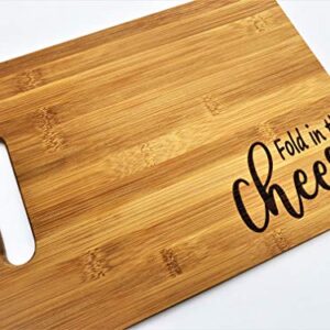 Fold in the Cheese sustainable Bamboo Cutting Board 9.5x13" Charcuterie Butter Board