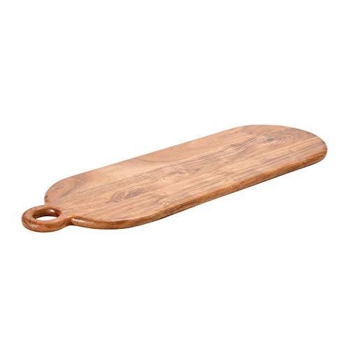 Creative Co-Op Acacia Wood Cheese Handle Cutting Board, 24" x 8", Brown