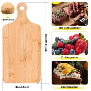 6 Pack Cutting Board Bulk Solid Thicken Bamboo Chopping Board Charcuterie Boards Serving Tray with Handle Unfinished Mini Cutting Boards for DIY Crafts Engraving (11.81x5.5x0.6inch)