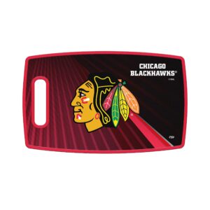 sports vault nhl chicago blackhawks large cutting board, 14.5" x 9"