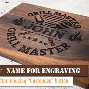 Personalized Grill Wood Cutting Board Handmade in USA – Best Serves as Chopping board, Charcuterie board, Cheese board – Unique Wooden Grilling Gift for men Birthday, Housewarming & Anniversary