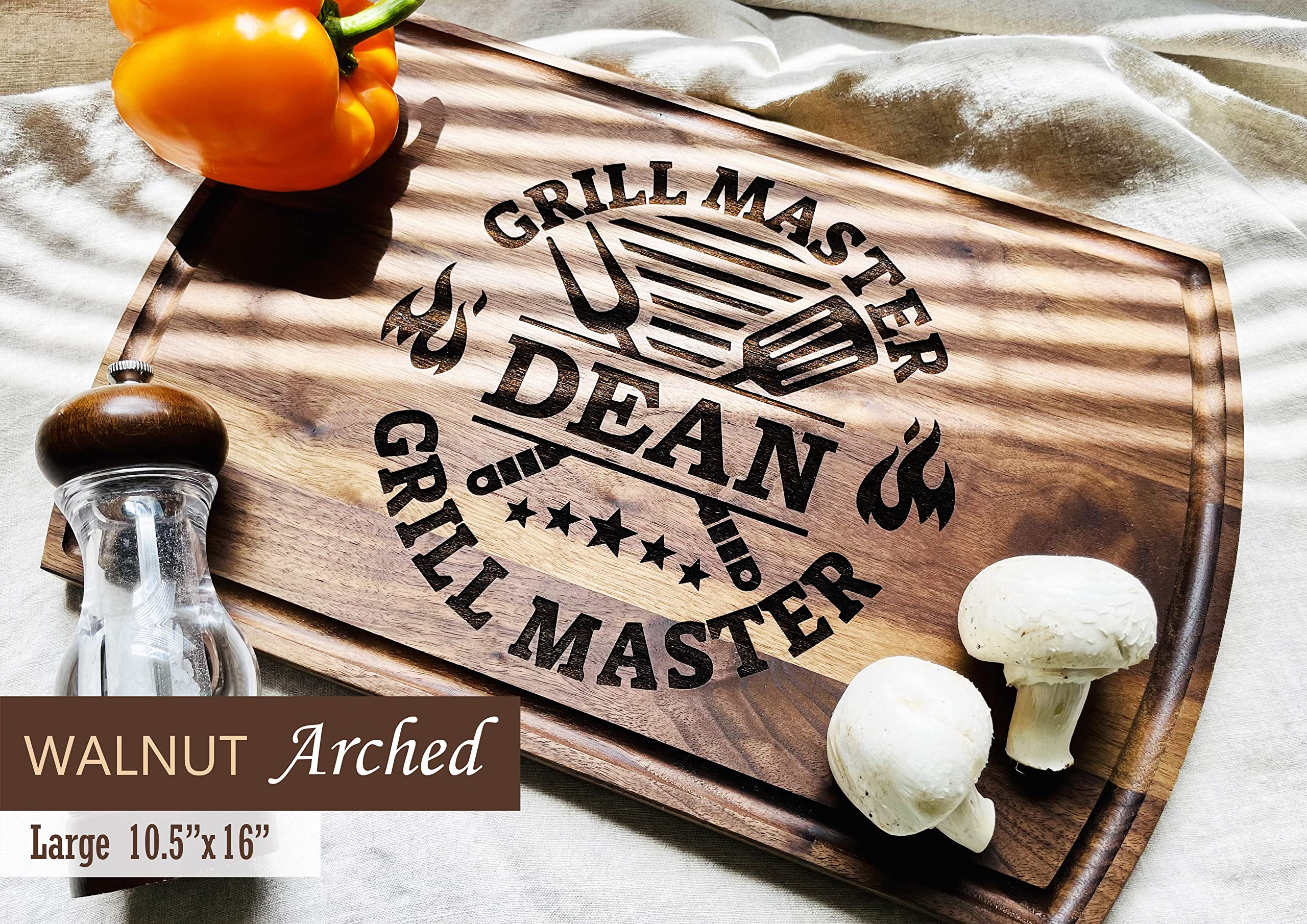 Personalized Grill Wood Cutting Board Handmade in USA – Best Serves as Chopping board, Charcuterie board, Cheese board – Unique Wooden Grilling Gift for men Birthday, Housewarming & Anniversary