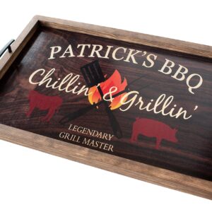 Personalized grilling tray-BBQ serving tray-Father's Day gift