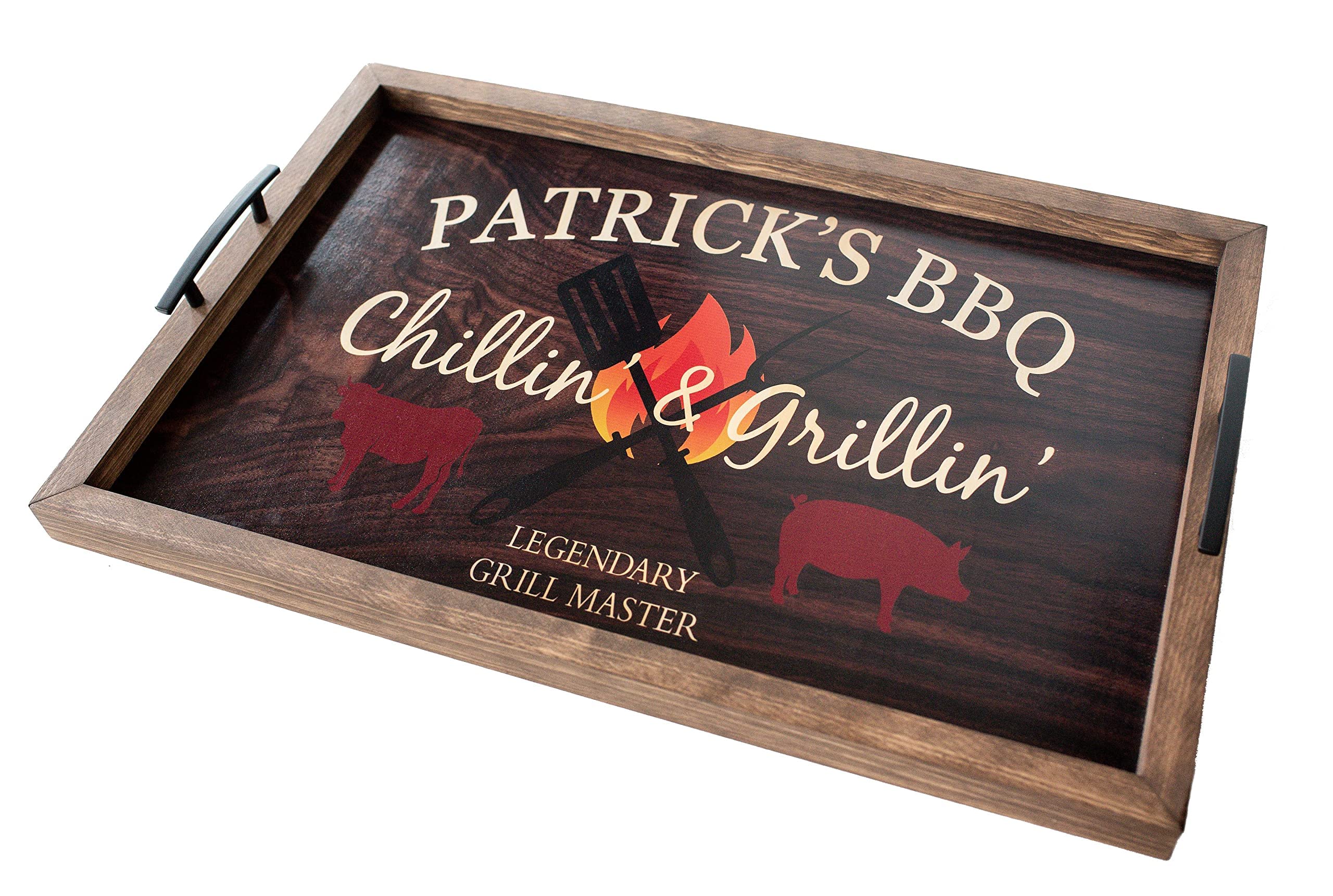 Personalized grilling tray-BBQ serving tray-Father's Day gift