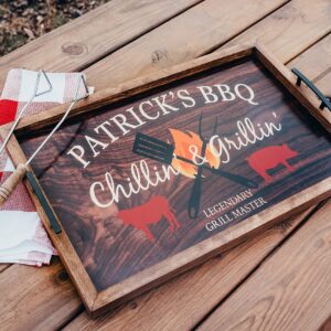 Personalized grilling tray-BBQ serving tray-Father's Day gift