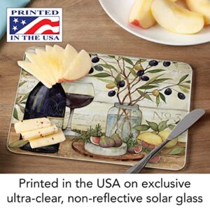 CounterArt California Wine Decorative 3mm Heat Tolerant Tempered Glass Cutting Board 10” x 8” Manufactured in the USA Dishwasher Safe