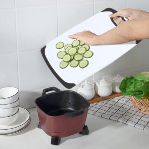 KUFUNG Kitchen Cutting Board - Juice Grooves with Easy-Grip Handles, Non-Porous, Dishwasher Safe (M, Black)