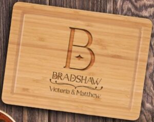 custom couple cutting board, laser engraved gift for wedding, personalized bamboo cutting board with name, engraved cutting board, unique anniversary gift for couple, custom wedding cutting board