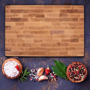 DFACKTO Premium Canadian Maple Chopping Board, End Grain Wood Butcher Block Reversible, 15-inch x 10-inch x 1.5-inch