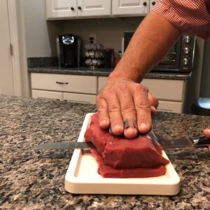 Adjustable Meat Slicer Cutting Board Knife Set with Recipe Book on How to Make and Cure Beef Venison and all types of Jerky