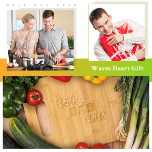 Meanplan Dad Cutting Board Gifts for Dad from Daughter, Best Dad Ever Gifts, Father' S Day Gifts, Gifts for Husband from Wife, Stuff for Dads Cooking Board Gift Set for Papa Stepfather Godfather