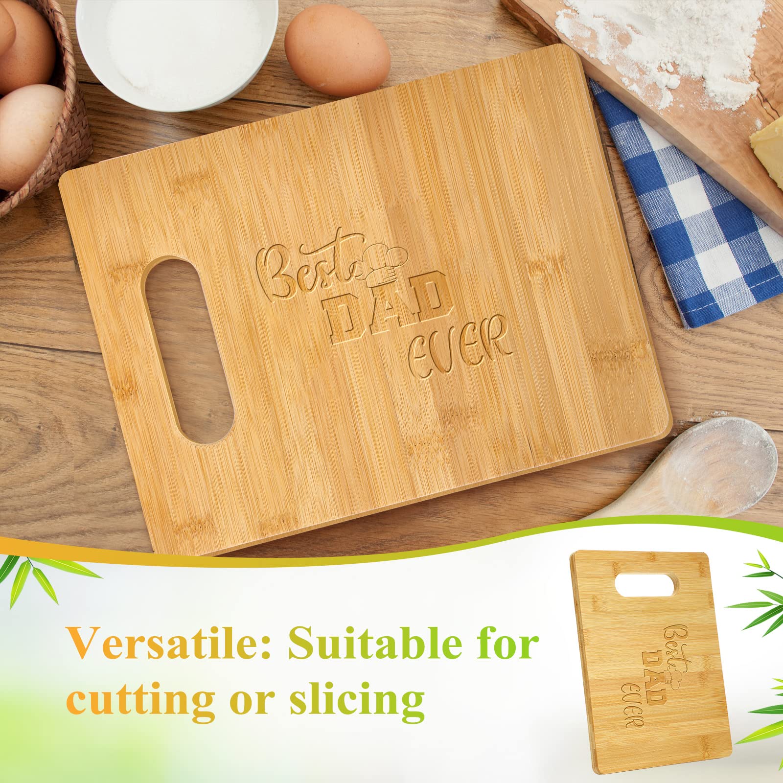 Meanplan Dad Cutting Board Gifts for Dad from Daughter, Best Dad Ever Gifts, Father' S Day Gifts, Gifts for Husband from Wife, Stuff for Dads Cooking Board Gift Set for Papa Stepfather Godfather