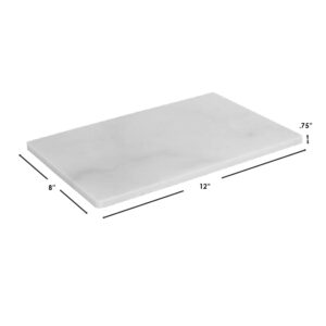 Home Basics 8" x 12" Marble Cutting Board, White