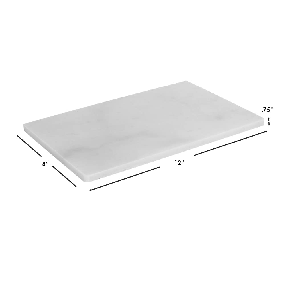 Home Basics 8" x 12" Marble Cutting Board, White