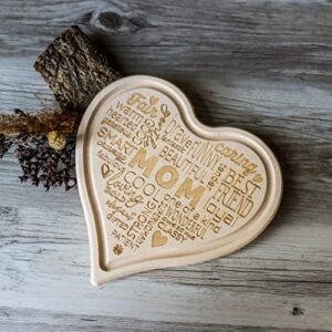 Spruchreif | Heart Shaped Cutting Board | Engraved Cutting Board | Small Charcuterie Board | Mom Gift Birthday | Christmas gift Mom | Best Mom | Kitchen accessory