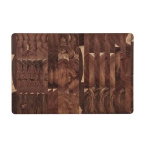 Farberware Thick End Grain Acacia Cutting Board with Juice Groove and Finger Grips, 12x18 Inch